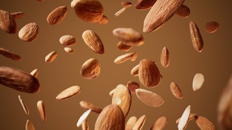 Seamless Looping Animation Falling Down Almonds Stock Footage Video ...