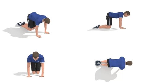 Fitness Exercises Cartoon Girl Blue White Stock Vector (Royalty Free ...