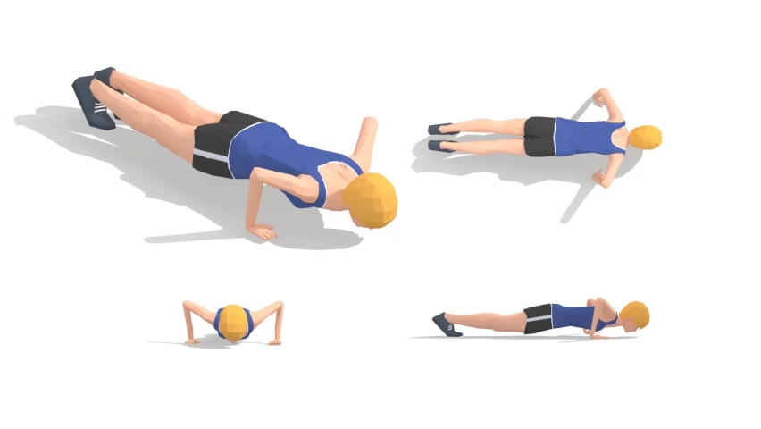 woman exercise animation 3d model on Stock Footage Video (100% Royalty ...