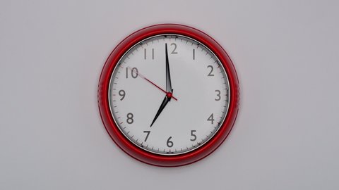 Time 700 Pm On Red Wall Stock Footage Video (100% Royalty-free ...