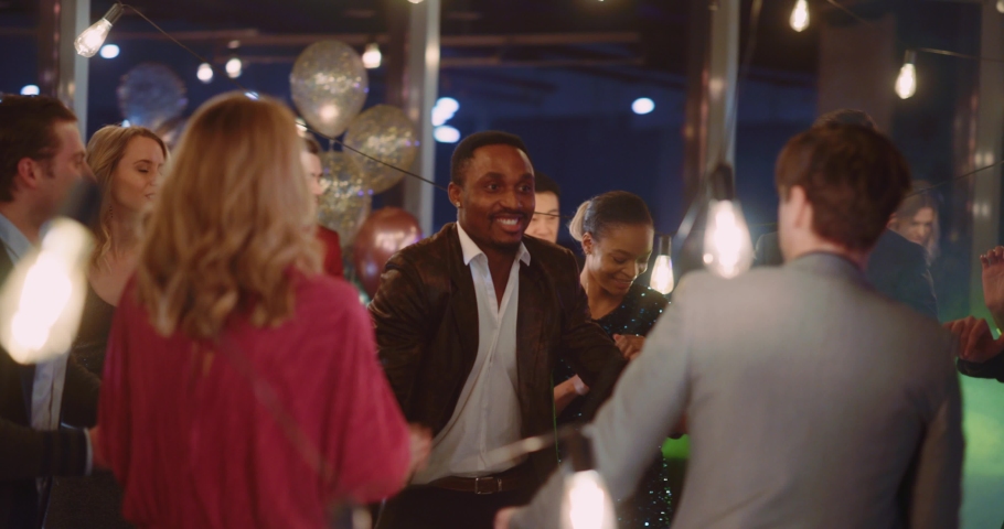 Diverse Multiracial Young People Dancing Circle Stock Footage Video ...