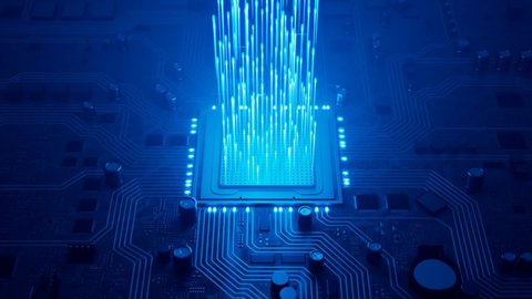 Impressive Animation Shows Data Flow Motherboard Stock Footage Video ...