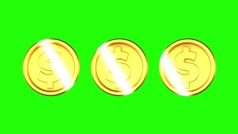 3d Animation One Gold Coin Dollar Stock Footage Video (100% Royalty ...