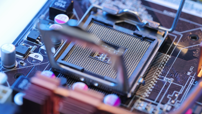 Cpu Socket of the Computers Stock Footage Video (100% Royalty-free ...