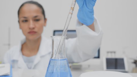 Medical Worker Looking Test Results Biochemistry Stock Footage Video ...