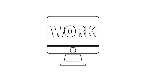Black Line Computer Monitor Text Work Stock Footage Video (100% Royalty-free) 1066028500 ...
