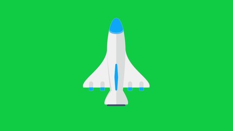Space Shuttle Flat Animated Icon On Stock Footage Video (100% Royalty ...
