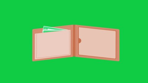 Money Wallet Flat Animated Icon On Stock Footage Video (100% Royalty ...