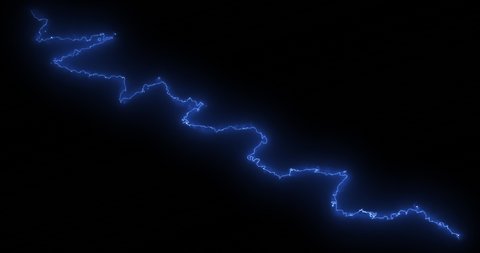Blue Lightning Bolts Electrical Current Moving Stock Footage Video (100 ...