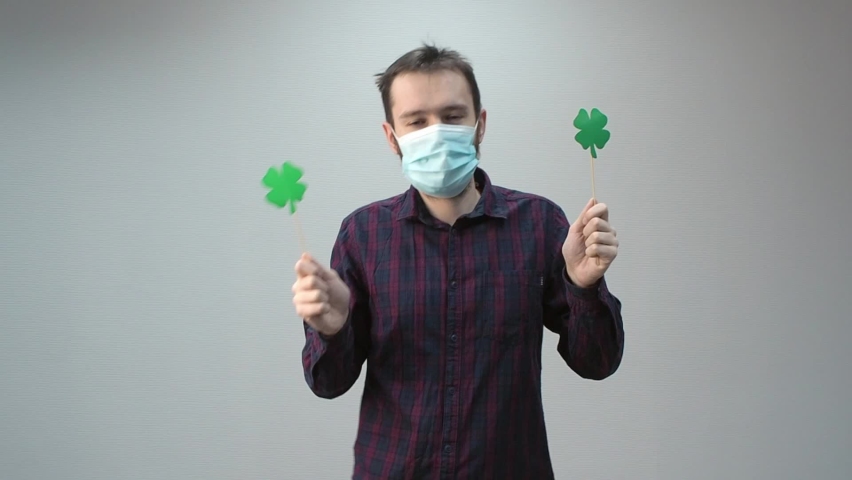 man dancing clover symbol saint patrick's Stock Footage Video (100% ...