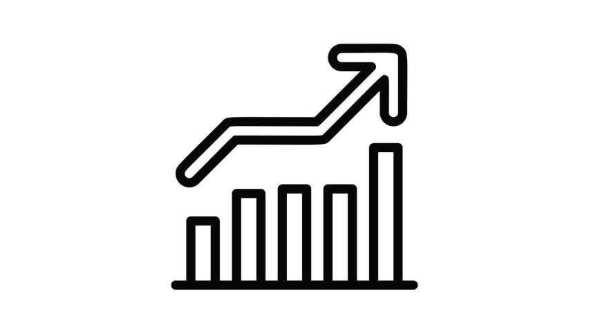 Graph animated, progress chart, infographic icon. Animation, cartoon ...