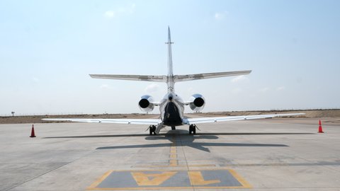 Luxury Private Jet Parked On Ramp Stock Footage Video (100% Royalty ...