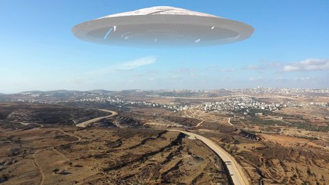 Alien Spaceship Hovering Over Phoenix Arizona Stock Footage Video (100% ...