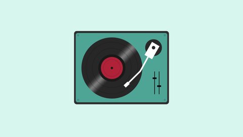 Retro Record Player Animation 2d Concept Stock Footage Video (100% ...