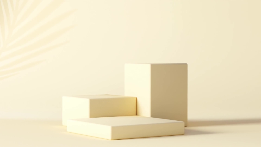 3D Animation with podium and abstract blue background. Product display ...