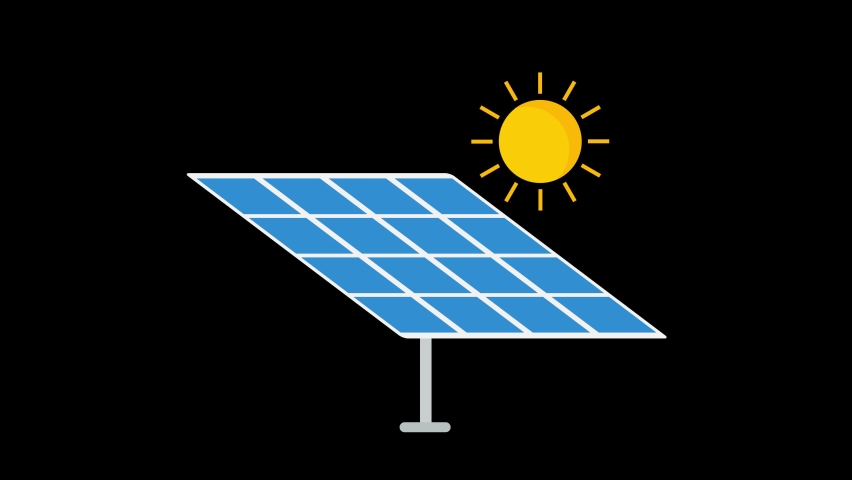 solar power flat animated icon on Stock Footage Video (100% Royalty ...