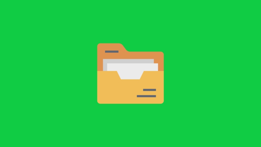 folder flat animated icon on green Stock Footage Video (100% Royalty ...