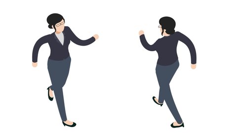 Isometric People Female Walk Animation Feature Stock Footage Video (100 ...