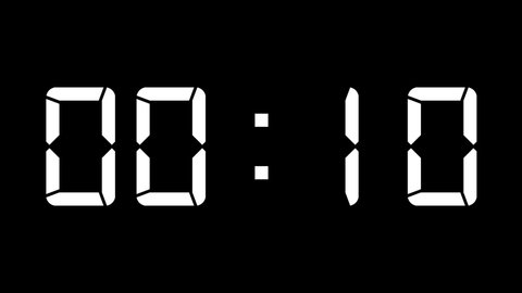 4k Digital Countdown Timer Black Background Stock Footage Video (100% ...