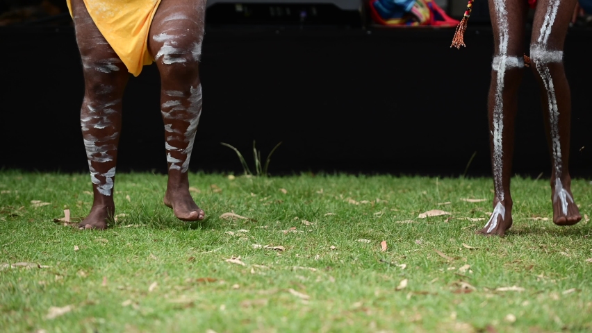 legs view aboriginal australian men during Stock Footage Video (100% ...