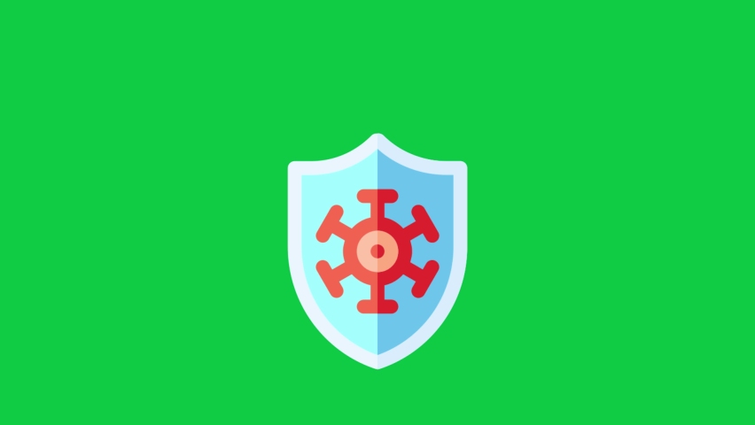 virus shield flat animated icon 4k Stock Footage Video (100% Royalty ...
