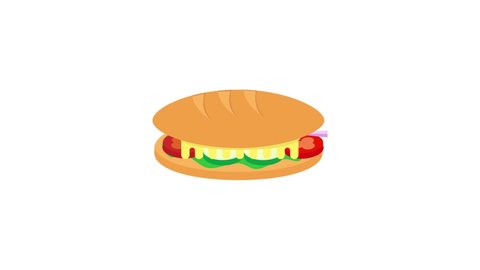 Banh Mi Icon Animation Motion Graphics Stock Footage Video (100% ...