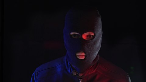 Scared Burglar Thief Arrested Police Lights Stock Footage Video (100% ...