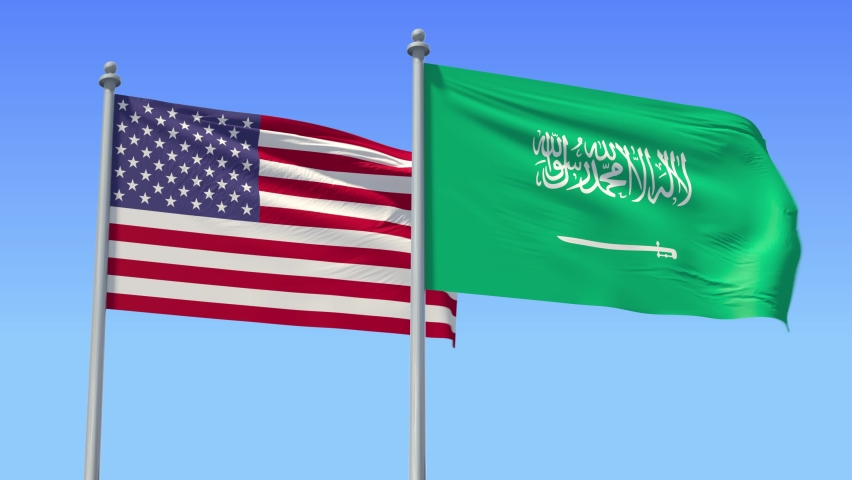 Saudi Arabia and Usa Flag Stock Footage Video (100% Royalty-free ...