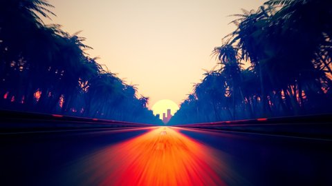 Seamless Looping Animation Following Road Into Stock Footage Video (100 ...