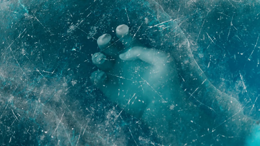 human hand under thick ice dead Stock Footage Video (100% Royalty-free ...