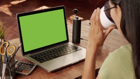 Over Shoulder Shot Business Woman Working Stock Footage Video (100% ...