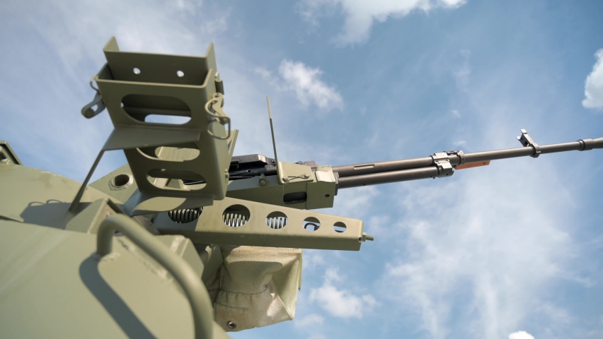 tank machine gun modern small-caliber weapons Stock Footage Video (100% ...