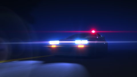 Police Car Driving On Midnight Highway Stock Footage Video (100% ...