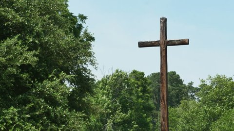 Wooden Cross Trees Background Stock Footage Video (100% Royalty-free ...