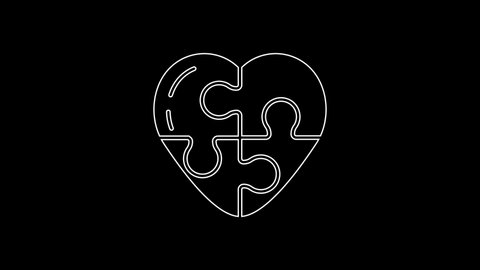 White Line Heart Icon Isolated On Stock Footage Video (100% Royalty ...