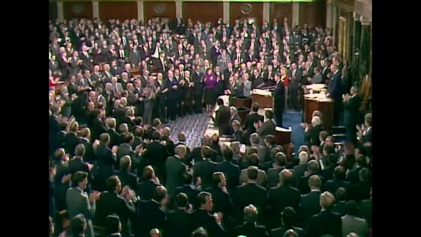 Circa 1980s President Reagan Welcomes Guests Stock Footage Video (100% ...