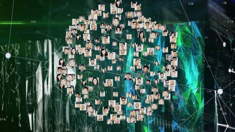 Digital Composition Globe Multiple Profile Icons Stock Footage Video (100% Royalty-free ...