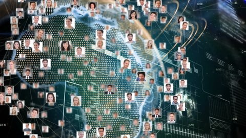 Digital Composition Globe Multiple Profile Icons Stock Footage Video (100% Royalty-free ...