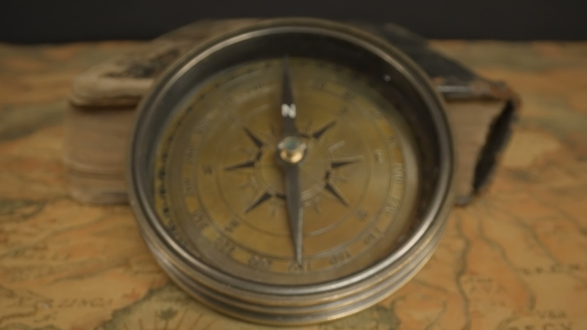 golden compass ancient map zoom Stock Footage Video (100% Royalty-free ...