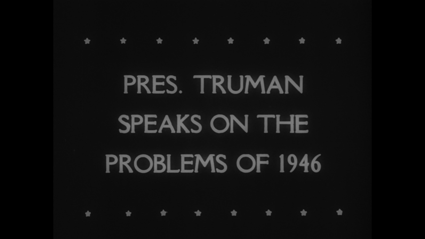 1940s intertitle card president truman gives Stock Footage Video (100% ...
