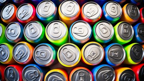 Seamless Looping Animation Assorted Soda Cans Stock Footage Video (100% ...