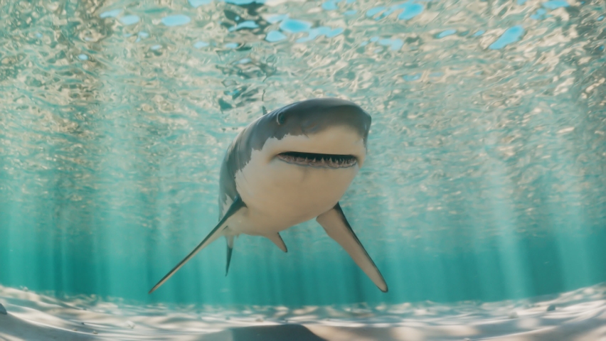 seamless looping animation shark swimming beautiful Stock Footage Video ...