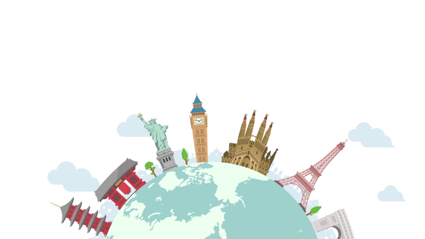 travel vacation sightseeing animation banner 4k Stock Footage Video ...