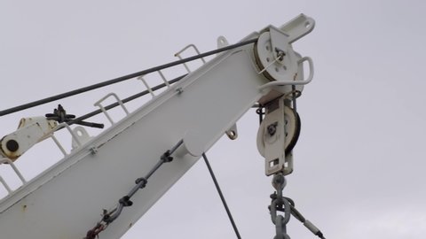 White Jib Ship Lifeboat Hanger Hook Stock Footage Video (100% Royalty ...