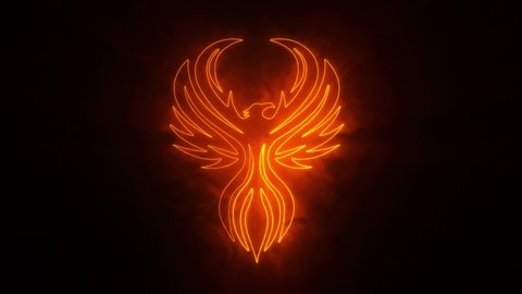 Orange Phoenix Eagle Animated Logo Reveal Stock Footage Video (100% ...