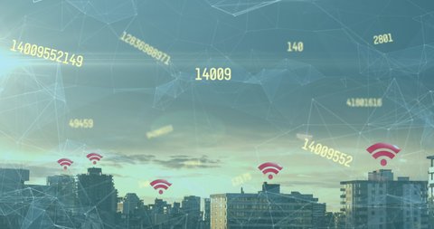 Animation Floating Numbers Net Connection Net Stock Footage Video (100% Royalty-free) 1066784542 ...