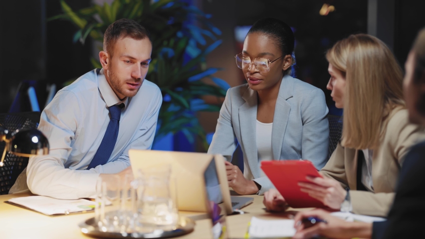 Diverse Multicultural Business Team Corporate Leaders Stock Footage ...