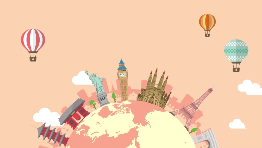 travel vacation sightseeing animation banner 4k Stock Footage Video ...