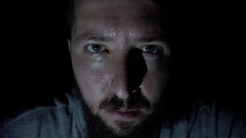 Mysterious Aggressive Man Darkness Violence Horror Stock Footage Video ...