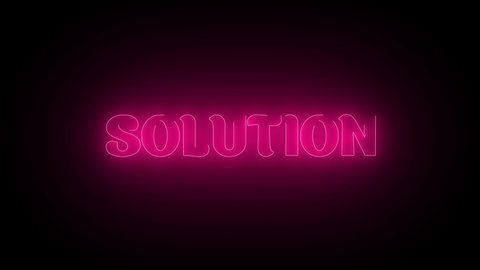 Solution Neon Sign Banner Background Promo Stock Footage Video (100% ...
